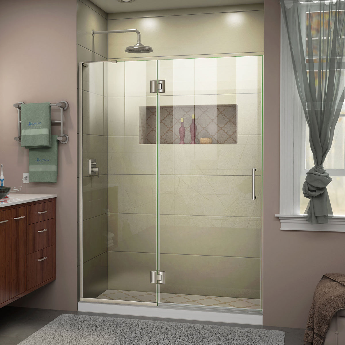 DreamLine Unidoor-X 50 inch W x 72 inch H Frameless Hinged Shower Door ...