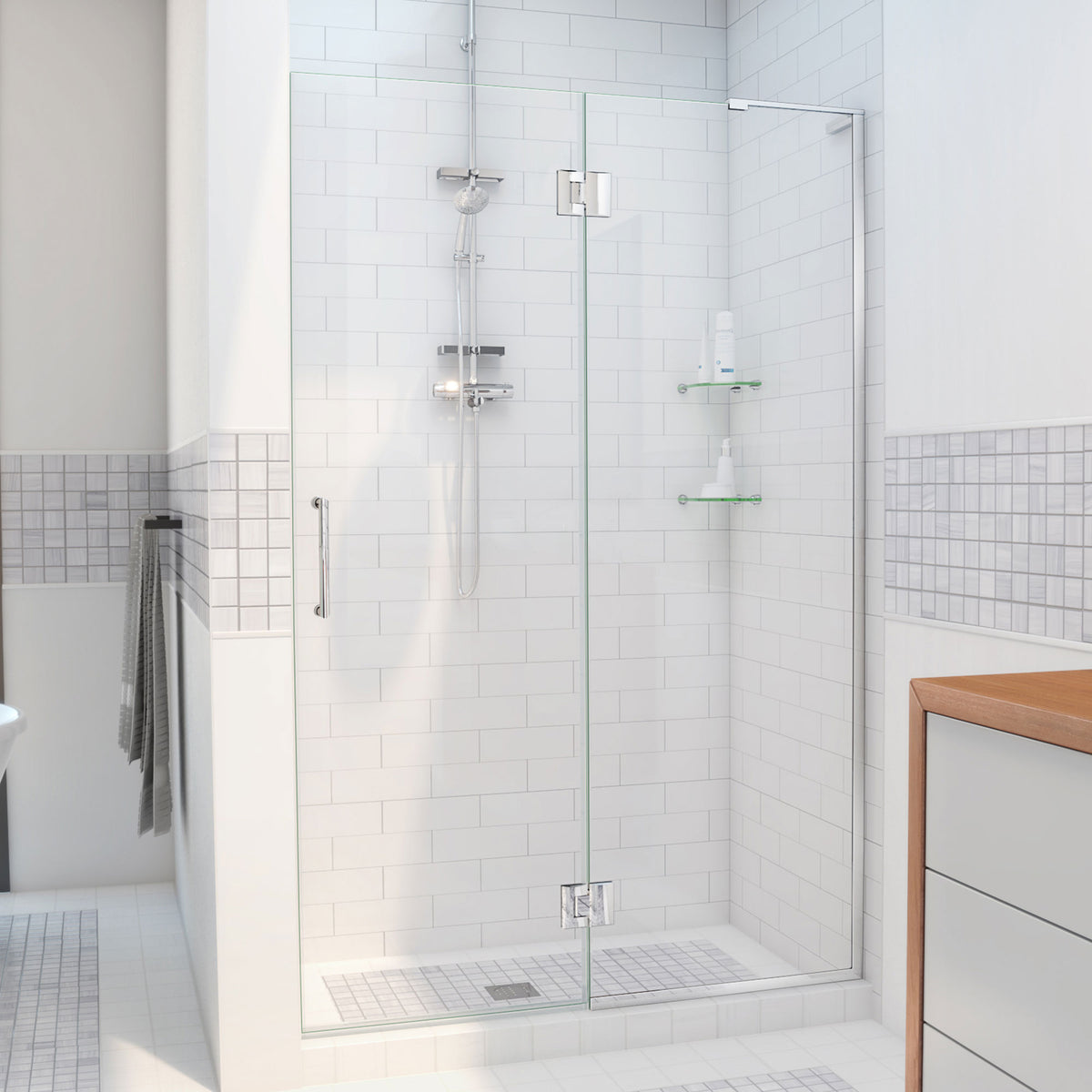 DreamLine Unidoor-X 48 inch W x 72 inch H Frameless Hinged Shower Door ...